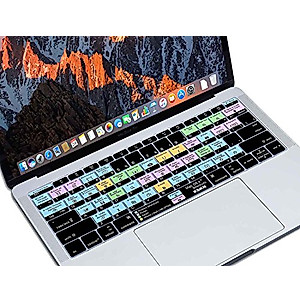 XSKN Shortcut MAC OS X Keyboard Skin Cover for Apple New MacBook Pro 13 (Model A1708, No Touch Bar) & Apple MacBook 12 (Model A1534) (US Layout)