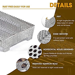 Buzzlett 12 Hours Pellet Maze Smoker Tray, Perfect for Hot or Cold Meat, Cheese, Fish and Pork Smoking, 5" x 8"