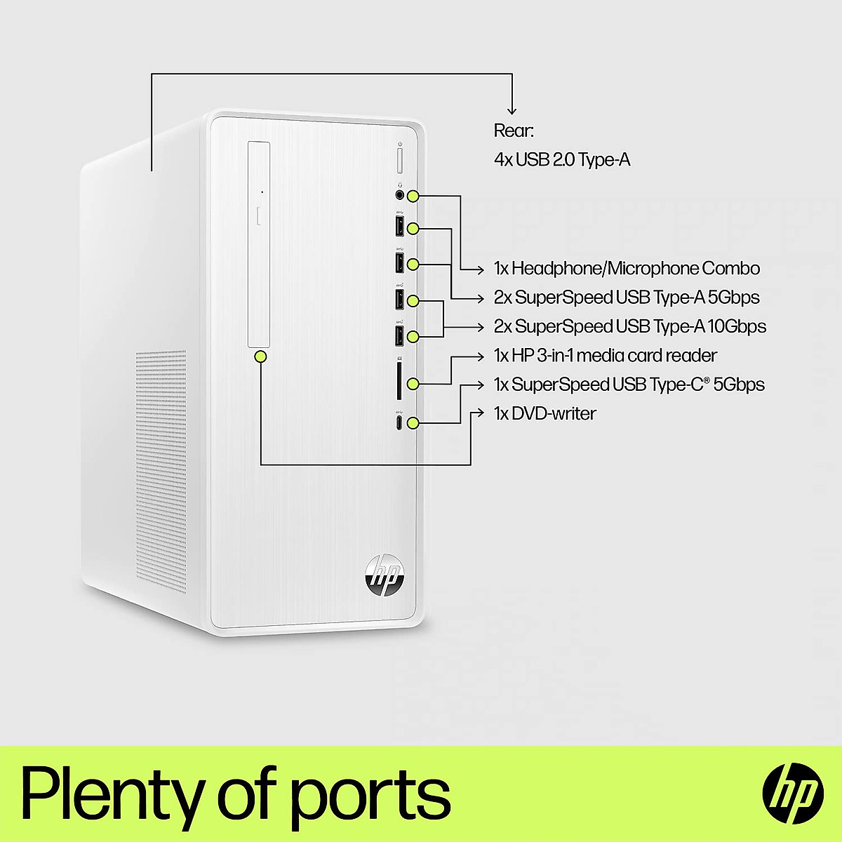 HP Pavilion Tower Business Desktop, Intel Core i7-12700 Processor, Intel UHD Graphics 770, 64GB RAM, 2TB SSD + 2TB HDD, Wi-Fi 6, SD Card Reader, DVD, HDMI, RJ-45, Wired KB & Mouse, Windows 11 Pro