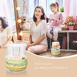 SMAODSGN Headband And Scrunchie Holder 5.1 * 4.9 Inch Headband Organizer Stand Acrylic Scrunchie Container Clear Hair Accessories Organizer For Women Teens Girls Vanity Bathroom