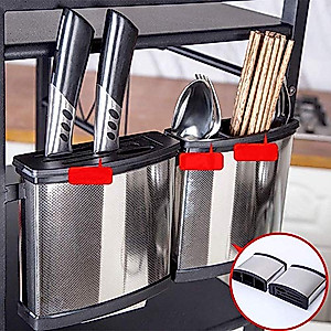 JF-XUAN Kitchen Shelf Kitchen shelf Stainless Steel Kitchen Racks Retractable Microwave Oven Racks Spice Racks 3Layer Storage Rack