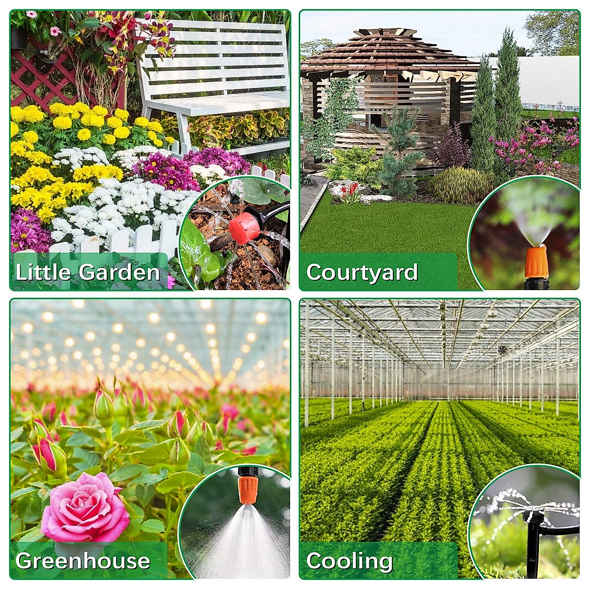 100FT Drip Irrigation Kit Automatic Watering System Drip Irrigation System 100FT 1/4" Blank Distribution Hose DIY Micro Irrigation Kit Saving Water with Adjustable Dripper for Greenhouse Patio Lawn