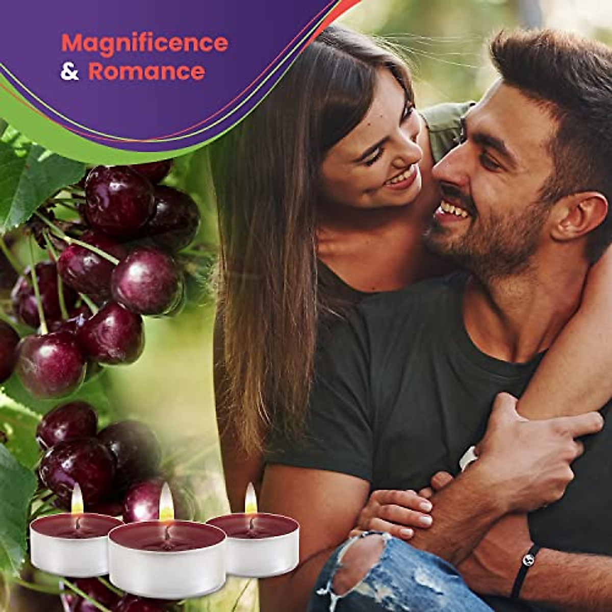 Black Cherry Candle Scented Candles Tea Lights Candles - Black Cherry Tealights - 30 Pack - Black Cherry Tea Lights with 3-4 Hour Burn Time Tea Candles - TeaLight Candles for Holiday, Wedding and Home