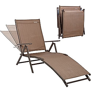 NATURAL EXPRESSIONS Outdoor Chaise Lounge Chairs for Outside, Aluminum Patio Lounger Pool Furniture Adjustable Folding Recliner Chair for Beach, Backyard,Lawn,Poolside Supports 300 lbs
