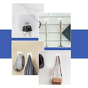 13Pcs Adhesive Wall Hooks No Damage Shower Shelf Hook Racks Oilproof Wall Hanger Without Nails Waterproof Practical Bathroom Hooks for Hanging Kitchen Bedroom Home Office Photos Frames