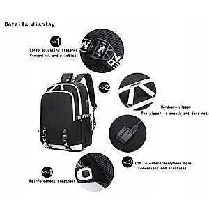 TwinYe The Monarch Butterfly in Bloom Cosmic Blue Butterfly Backpack with USB Charging Port for Teen. (1), Black