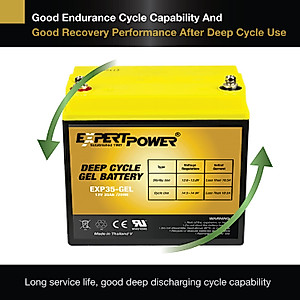 2 Pack 12 Volt 35AH Rechargeable Gel Type Deep Cycle Battery ExpertPower