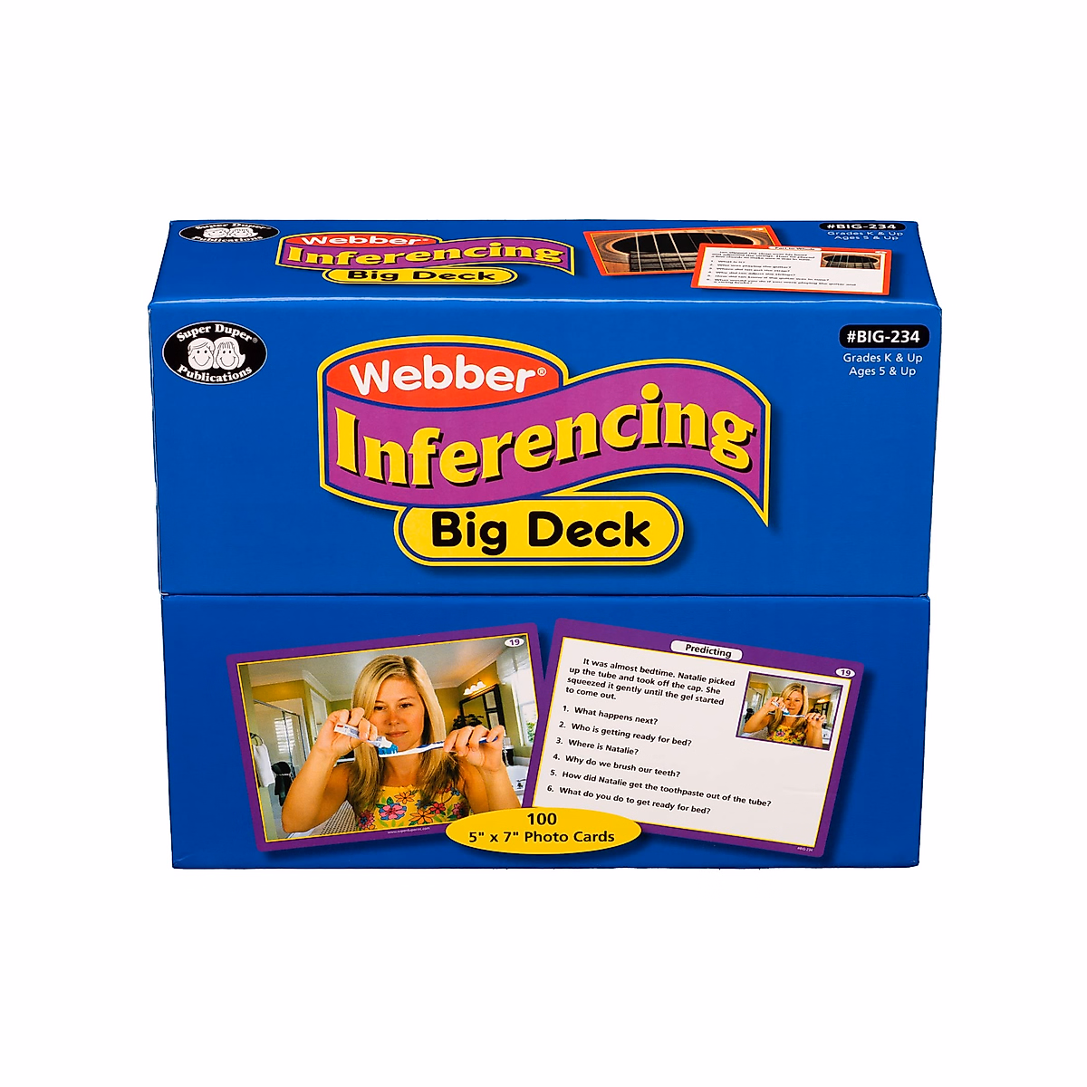 Super Duper Publications | Webber Inferencing Big Photo Flash Cards | Predicting, Reasoning and Critical Thinking Skills Fun Deck | Educational Learning Materials for Children