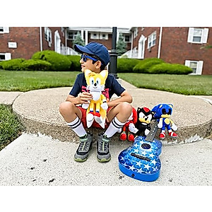 Adenzai Yellow Sonic Plush Action Figure Animal Hedgehog Super Sonic Ray Flying Squirrel Movie Plush Gift Plush for Kids Boys & Girls Sonic The Hedgehog Toy Tails Plush, Knuckles Plush 12 Inches