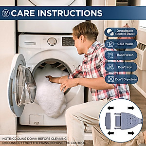 Westinghouse Queen Size Heated Mattress Pad, Luxury Quilted Electric Bed Warmer with 10 Heat Settings Dual Controller, 1-12H Auto Shut Off, Fit Up to 17" Deep Pocket, Machine Washable, 60x80 Inch