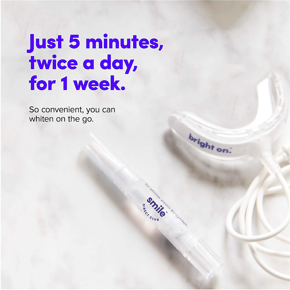 SmileDirectClub Teeth Whitening Kit with LED Light - 9 Pack Gel Pens - Professional Strength Hydrogen Peroxide - Pain Free and Enamel Safe - Up to 9 Shades Whiter in 1 Week