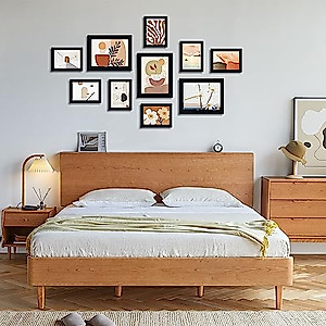 4x6 Picture Frame Set of 14, Wood Photo Frame for 4x6 Pictures, Tabletop or Wall Mount Display Picture Frames for Prints, Photos, Paintings, Landscape and Kids Artwork (Black)