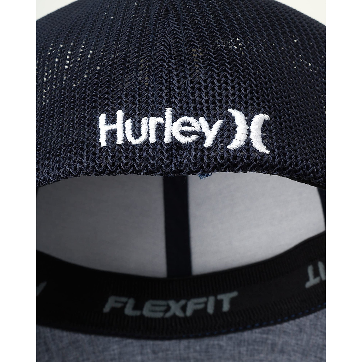 Hurley Men's Caps - Mini Icon Mesh Panel Baseball Cap - Fitted Hats for Men, Size Large-X-Large, Obsidian