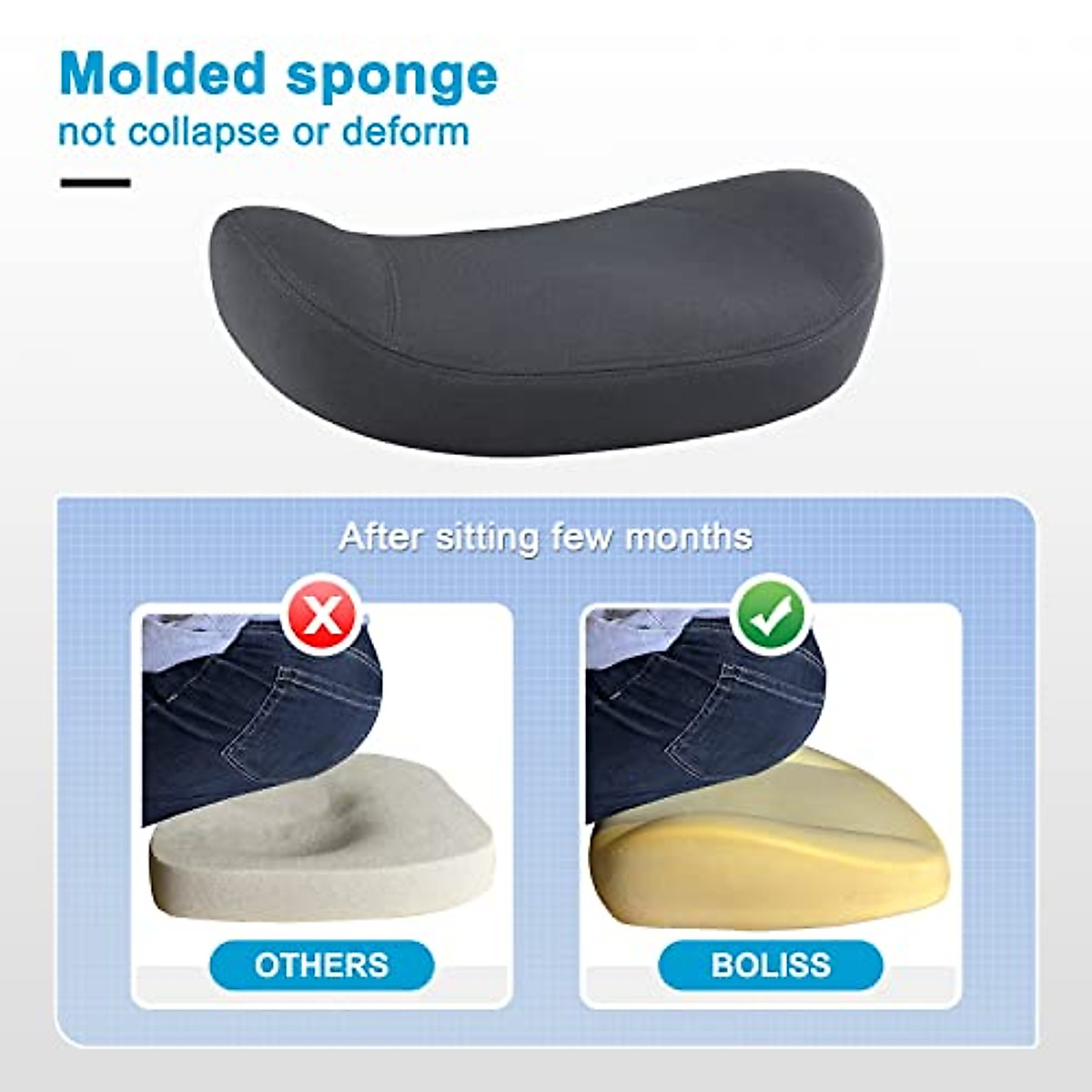 BOLISS Ergonomic Drafting Chair Office Chair with Height-Adjustable Foot Ring and Adjustable Armrest 400lbs-BLACK