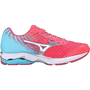 Mizuno Women's Wave Rider 19 Running Shoe, Diva Pink/Capri/Silver, 9 B US