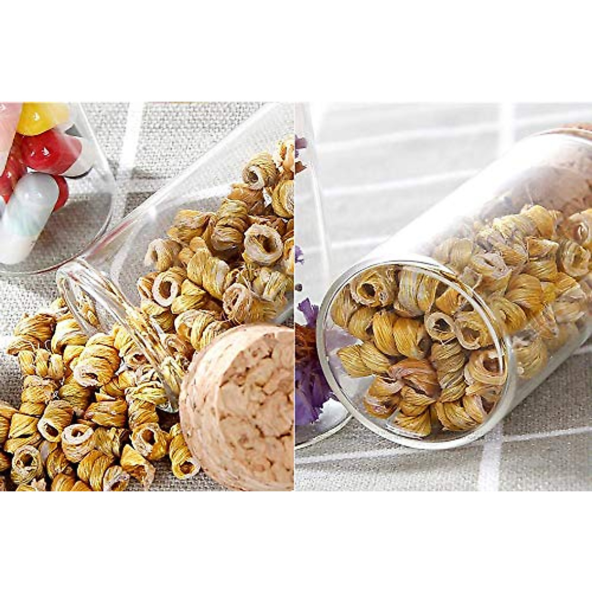 10PCS Empty Glass Clear Test Tube Message Bottles Vials Jars Packing Container with Wood Cork Stoppers for Scientific Experiments Tea Powder Liquid Storage Dispenser(40ml-30mmx80mm)