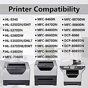 1 Pack (Black) TN580 Toner Cartridge Replacement for Brother HL-5240 5250DN 5270DN 5370DW 5380DN 5280DW MFC-8370 8460N 8690DN 8480DN 8680DN 8690DN 8890DW DCP-8060 8080DN 8085DN 8085DN Printer