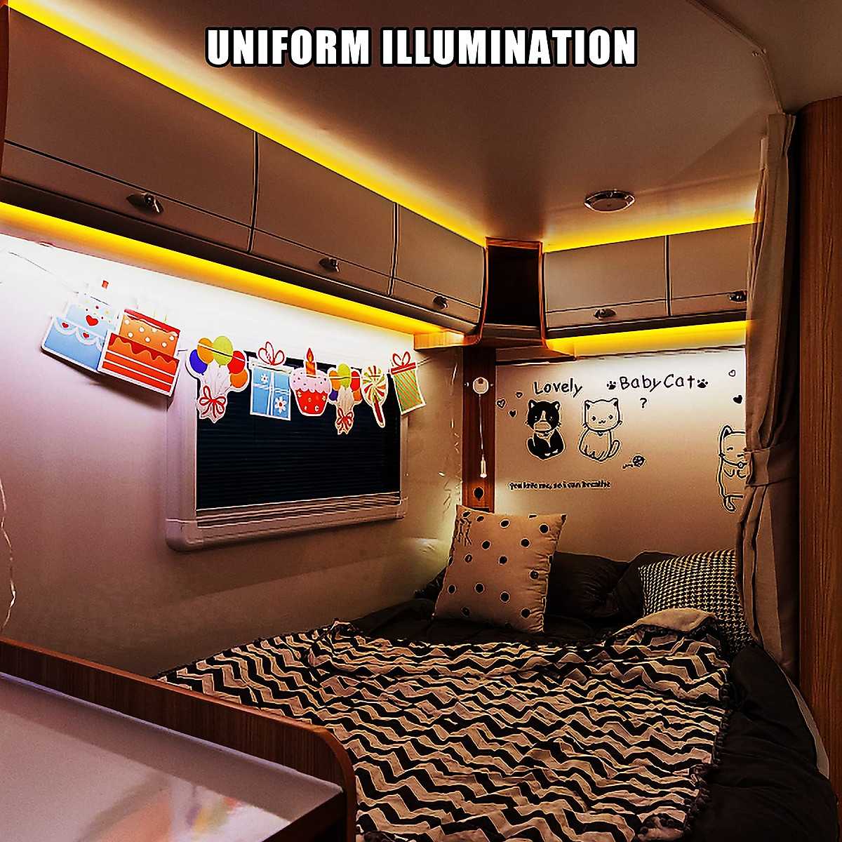 Tatazone 5V Yellow USB COB Led Strip Light with RF Remote, 4.92ft 2000K Dimmable USB Powered Amber COB Led Light Strip, Indoor COB Led Rope Light for Cabinet, TV, Kitchen, Monitor, Showcase