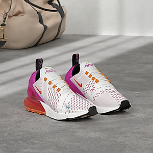 Nike Womens W Air Max 270 Running Shoe, WHITE/BRIGHT CRIMSON-FUCHSIA DREAM, 7.5 US