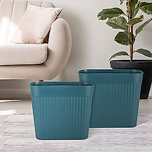 YAYODS 3 Pack Small Trash Can Slim Waste Basket for Bathroom with Handles, 3 Gallon Office Trash Can, Plastic Garbage Can Trash Bin for Bathrooom, Bedroom, Office, Kitchen, Laundry Room, White