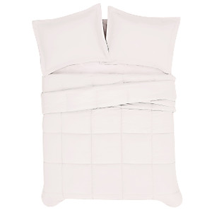 London Fog Garment Washed Solid Comforter Set White Microfiber 2-Piece Twin XL Comforter Set, Solid Themed, Adult and Teen, Oeko-TEX Certified