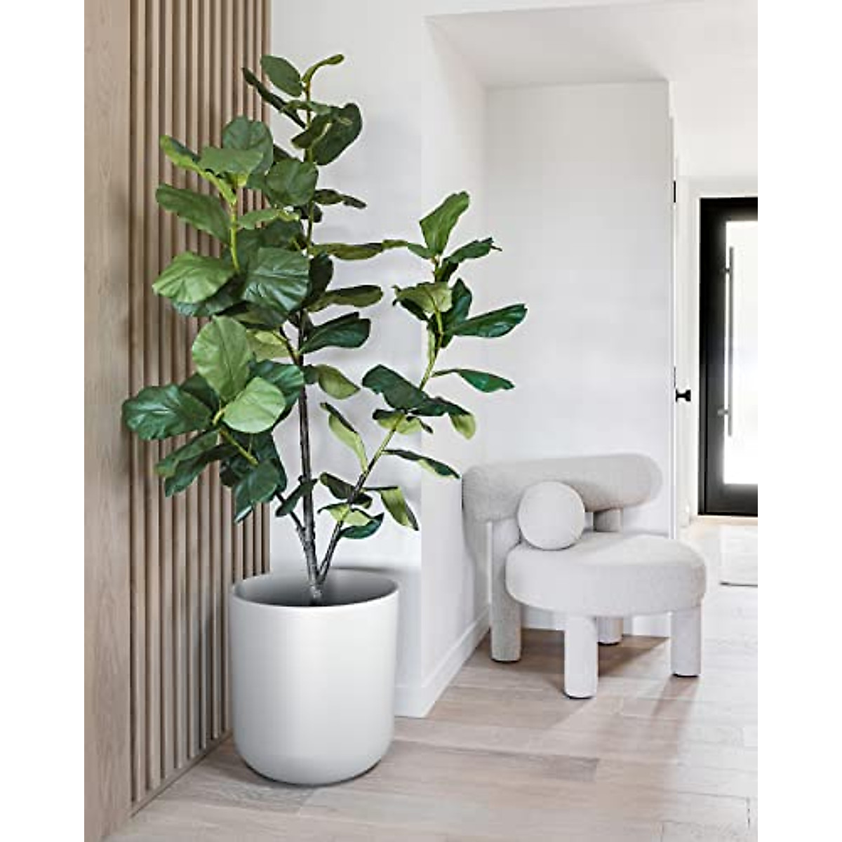 Veradek Round Lima Planter Pots for Indoor/Outdoor Garden Use | Made from Plastic - Concrete Mix with Drainage Holes | Perfect for Small to Large Succulent Plants, Flowers, Modern Interior Plants