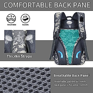 outdoor plus Camo Backpack,Military Teen Boys Backpacks for School, Army Bookbag with USB Charging Port,40L