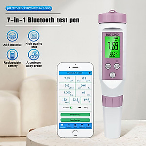Viprh 7 in 1 PH EC Conductivity TDS Salinity ORP SG BT Meter Tester Measures