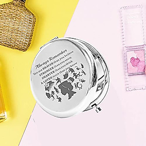 KEYCHIN Mu LAN Pocket Mirror Mu LAN and Mushu Fans Gifts Remember You are Braver Stronger Smarter Than You Think Compact Makeup Mirror for Women Girls Teenagers (Mu LAN Mirror-S)