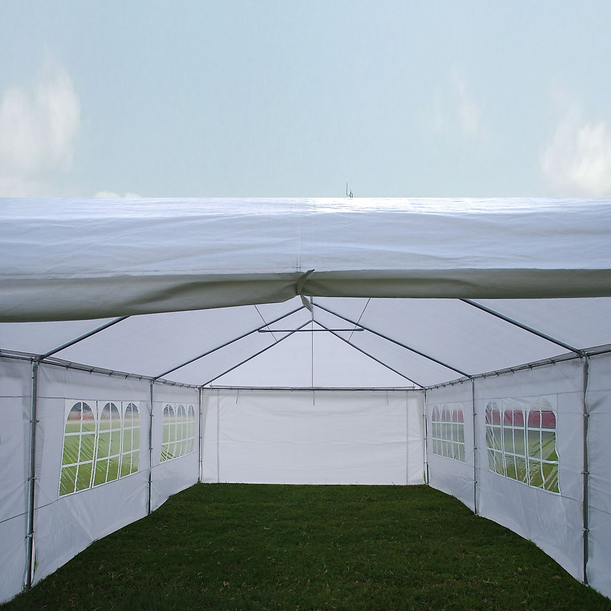 DELTA 15'x30' WDMT PE Party Tent, Wedding Tent, Outdoor Event Canopy,Backyard Garden Shelter Gazebo,Galvanized Steel Frame,Metal Connectors,Carry Bags