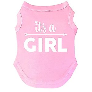 It's a Girl Dog Tee Shirt Sizes for Puppies, Toys, and Large Breeds (Baby Pink, X-Small 423)