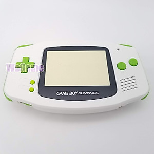Full Housing Case Cover Housing Shell Replacement for Game boy Advance GBA Shell Case with Buttons Kit-White+Green Buttons