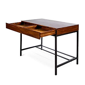 44" Brown Contemporary Style Handcrafted Storage Desk