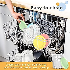 For Ninja Creami Deluxe Pints- 4 Pack, NC500 NC501 Ice Cream Pint fit for Ninja Delux Ice Cream Maker, For Ninja Creami Deluxe Containers Hold 24 Ounces of Food, Dishwasher Safe