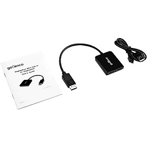 gofanco 1x2 DisplayPort 1.2 Display Splitter Adapter – DP to Dual DisplayPort MST Hub Converter, 4K @30Hz, for Windows PCs, Not Mac OS Compatible, Eyefinity Support (DPMST2DP)
