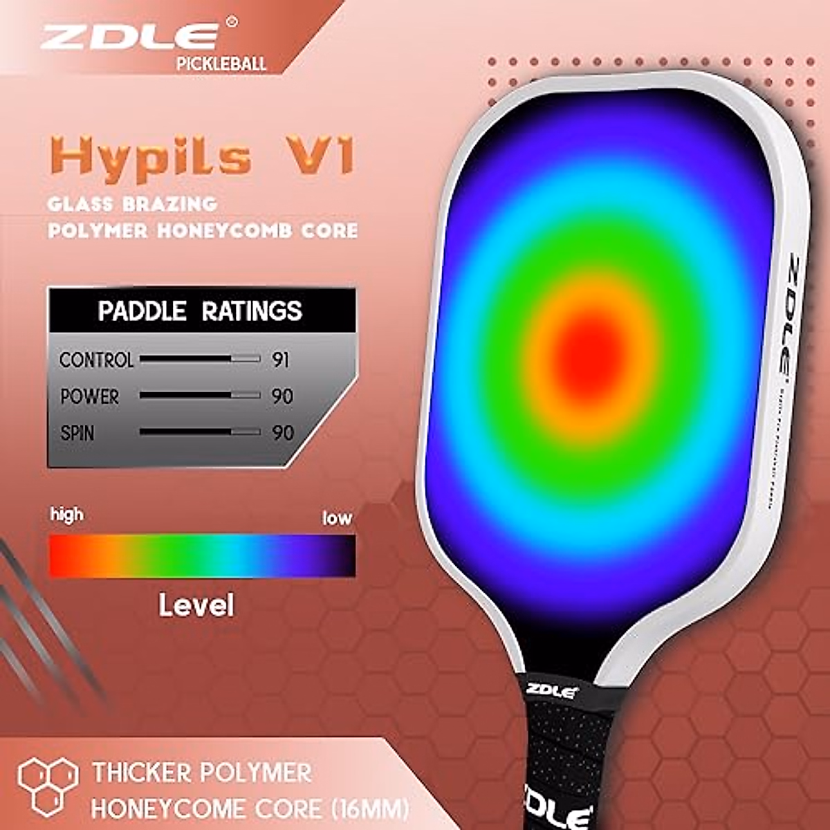 Zdle Pickleball Paddles Pickleball Set of 2, 16 mm Glass Fiber and Thicker Polypropylene Core,8 OZ Lightweight Pickleball Paddle Pickleball Rackets Pickle Ball Raquette Set of 2
