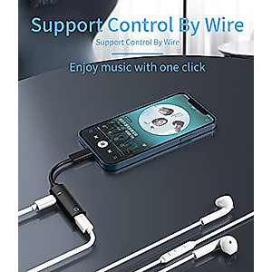 Headphone Adapter for Lightning Double to Audio Jack and Charger Earphone Charging Splitter for iPhone 11 12 Mini pro max xs xr x se 7 8 Plus for ipad air Connector Converter for Apple MFI Certified