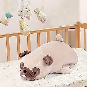 meowtastic Cute Weighted Stuffed Animals - 20" 2.0 lbs Weighted Pug Stuffed Animal Bulldog Plush Pillow, Big Weighted Stuffed Dog Plush Toys Gifts for Kids & Adults (20" 2.0 lbs, Beige Pug)