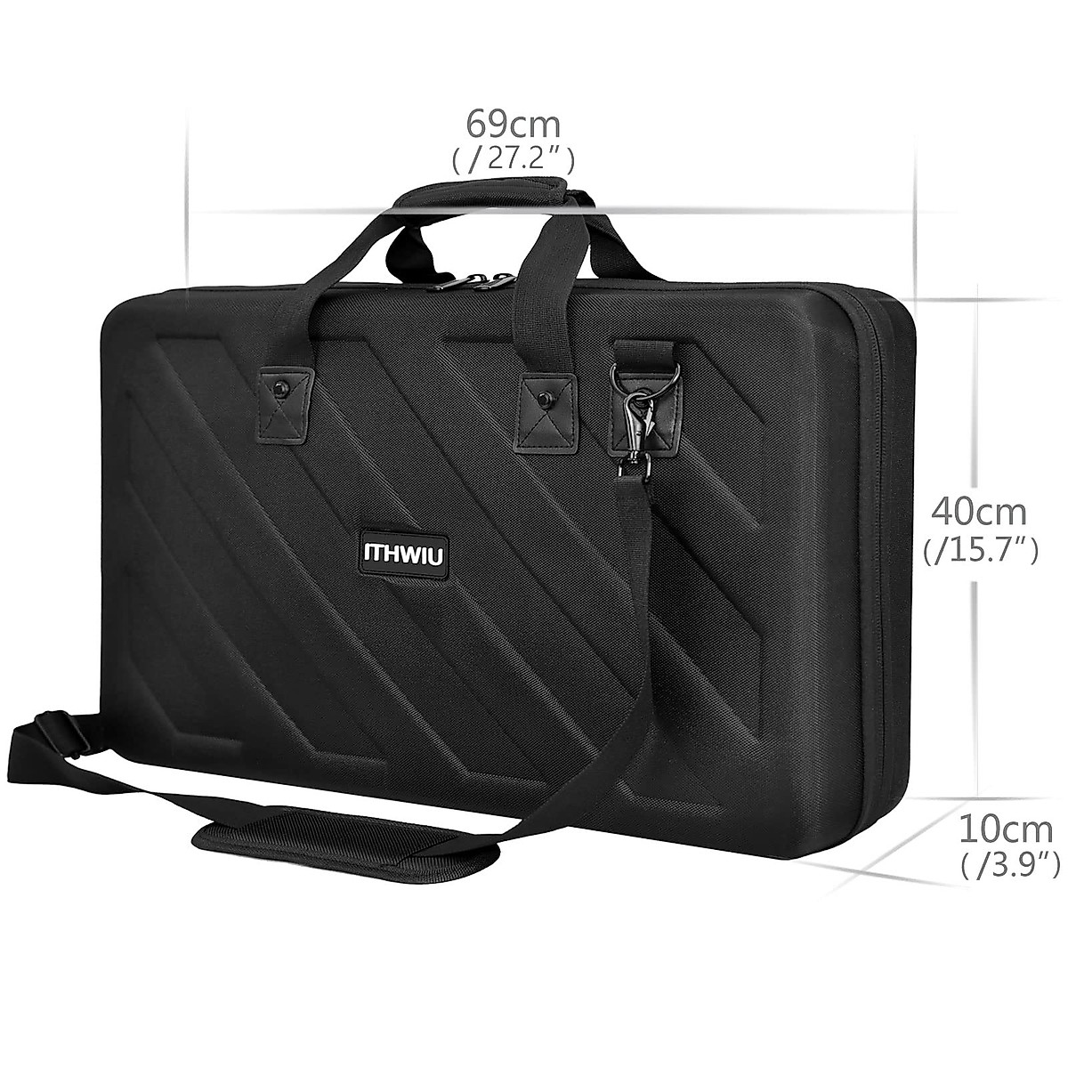 ITHWIU Lightweight Molded Hard Storage Case Fits for Pioneer RX, SX, SX2, SX3, Denon MC7000, FLX6 (L-27.2x 15.7 x 4 Inch)