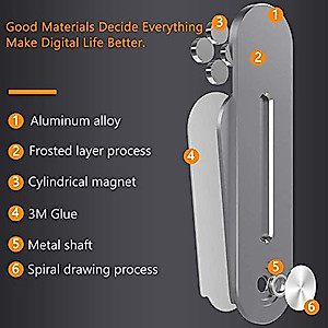 DK177 Laptop Phone Holder, Laptop or Desktop Monitor Side Mount Phone Holder, Slim Portable Foldable Smartphone Stand, Computer Monitor Expansion Bracket, Compatible with Any Phone, Silver