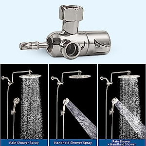 10” High Pressure Rainfall Shower Head, iFealClear Metal Waterfall Showerhead with Handheld Combo, 12'' Adjustable Shower Extension Arm, Brass Shower Holder Extra Long Hose, Brushed Nickel