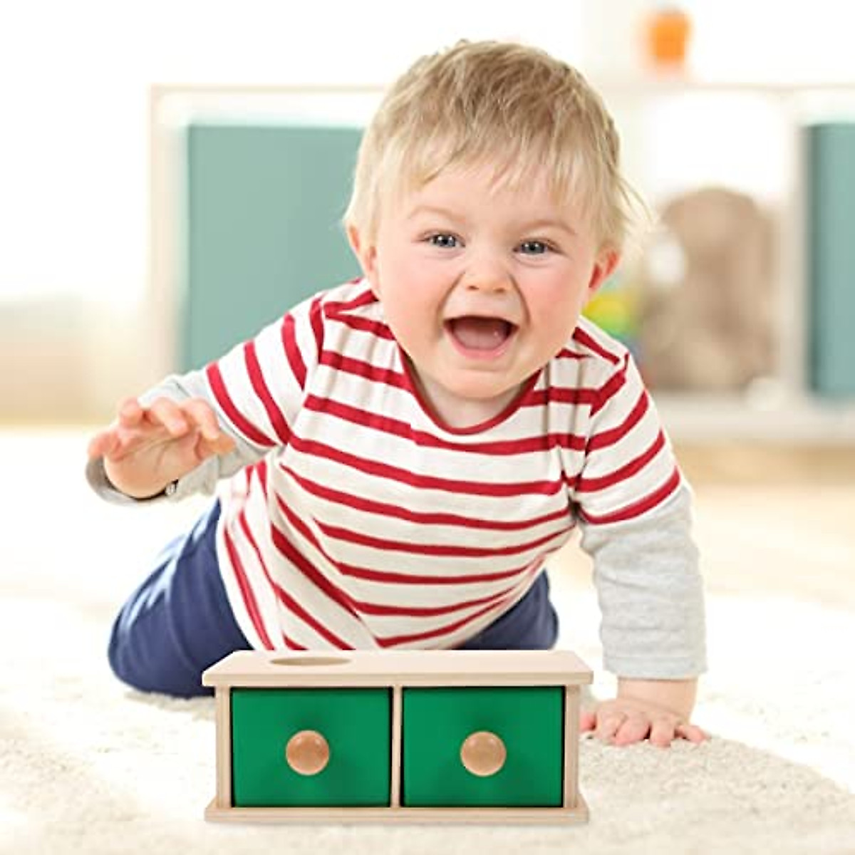 PATKAW Montessori Toys Montessori Toys 2 Year Old Toys Object Permanence Box Montessori Coin Box Toys with Drawer for Toddlers Preschoolers Toy 1 Set Montessori Toys 2 Year Old Toys 2 Year Old Toys