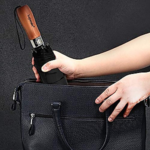 Lejorain Large Compact Golf Umbrella - 54inch Oversized Auto Open Close Folding Golf Umbrella Travel 210T Dupont Teflon Coated Vented Windproof Double Canopy for Women Men