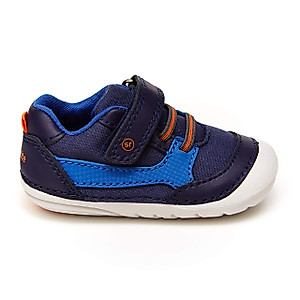 Stride Rite baby boys Soft Motion Kylin Sneaker, Navy, 4 Wide Infant US