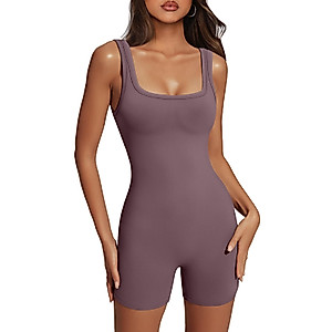 AUTOMET Women's Sexy Bodycon Bodysuit Workout Sets Jumpers Summer Vacation s Shorts Baggy Jumpsuits Gym Fashion Clothes