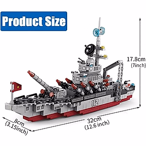 ENHANA Building Block Warship 25 in1 Battleship Building Kits for Kids City Helicopter Military Ship Bricks Kit Educational Toys for Boys Age 6 7 8 9 10 11 12 Years Old 554PCS