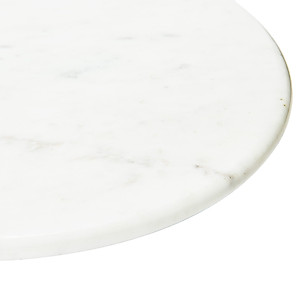 Creative Co-Op Marble Lazy Susan with Acacia Wood Base Serveware, 14"L x 14"W x 2"H, Natural