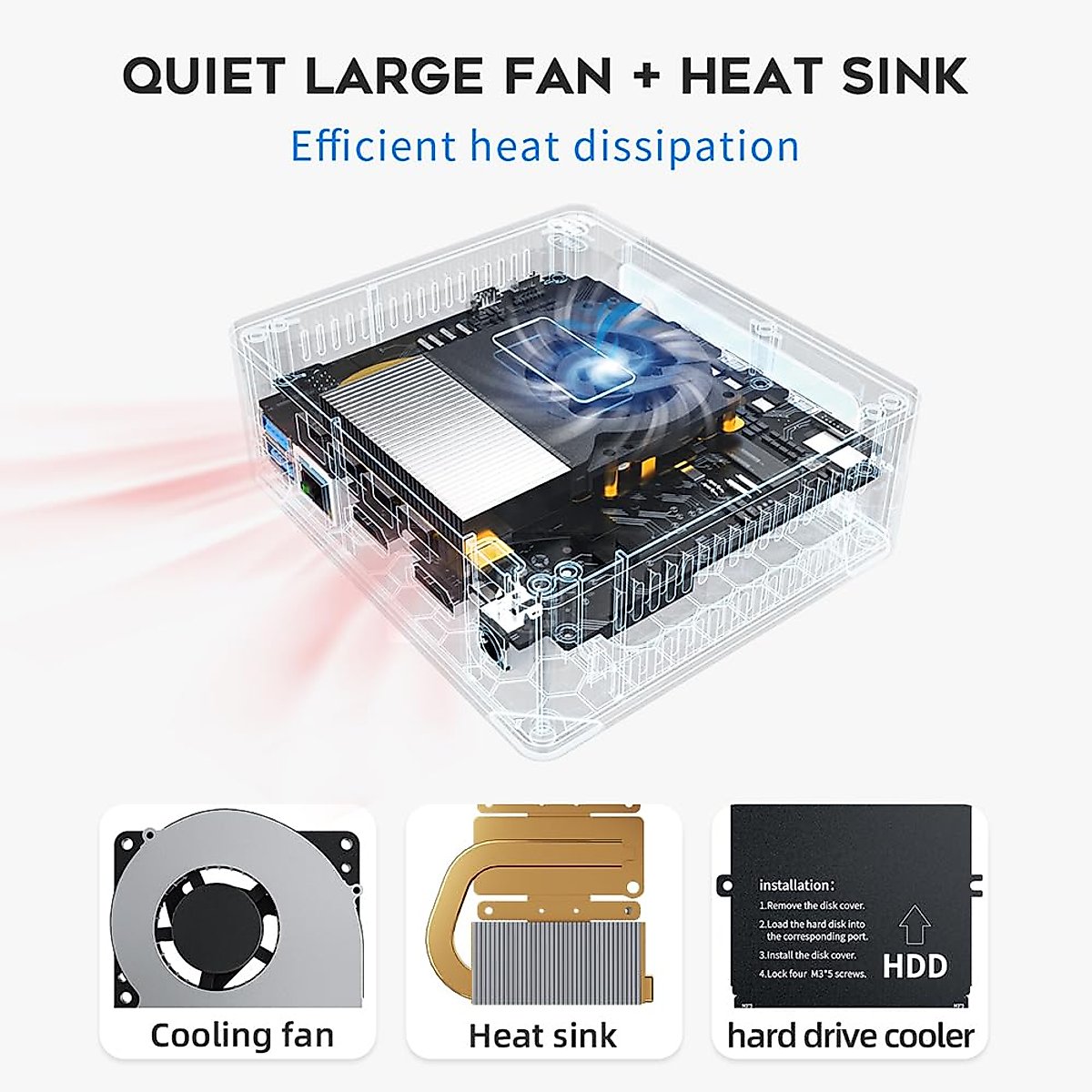 Beelink Mini S Mini PC W11, Intel 11th Gen N5095 (Max 2.9 GHz), Small Desktop PC 8GB DDR4 RAM 128GB SSD, Mini Computer Support 4K Dual HDMI, WiFi5 Bluetooth 4.0, Gigabit Ethernet, 4USB3.0