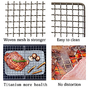 DZRZVD Mini Size Titanium Grill Grate for Backpacking Hiking Outdoor Camping Beach BBQ (Camping Fire Rated) - 10"X6.5"