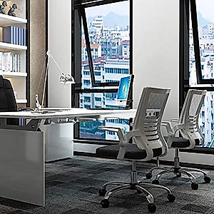 HOWDIA 4 Pack 2 Inch Nylon Plastic Replacement Caster Swivel Furniture Wheels Floor Protecting Office Chair Swivel Caster Threaded Stem with Brake Black